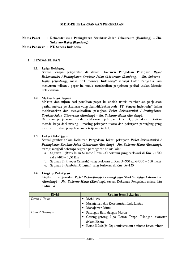 (PDF) METODE PELAKSANAAN PEKERJAAN