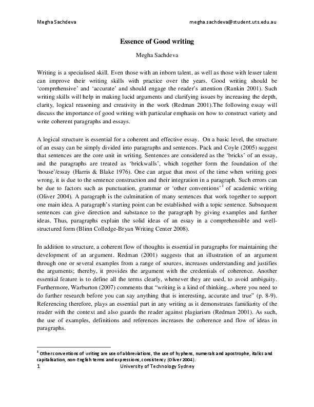 (PDF) Essence of Writing