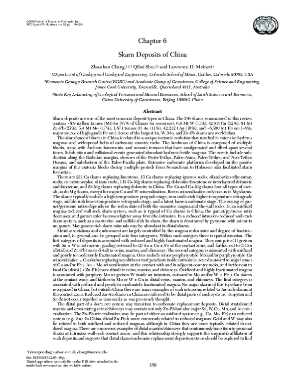 (PDF) Skarn Deposits of China