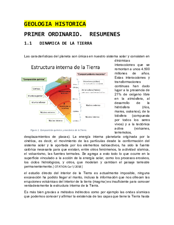 (DOC) GEOLOGIA HISTORICA PRIMER PARCIAL