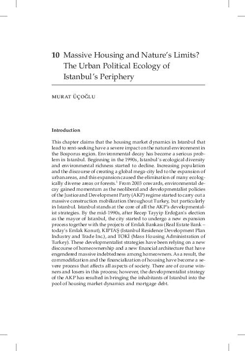(PDF) Massive Housing and Nature's Limits? The Urban Political Ecology ...