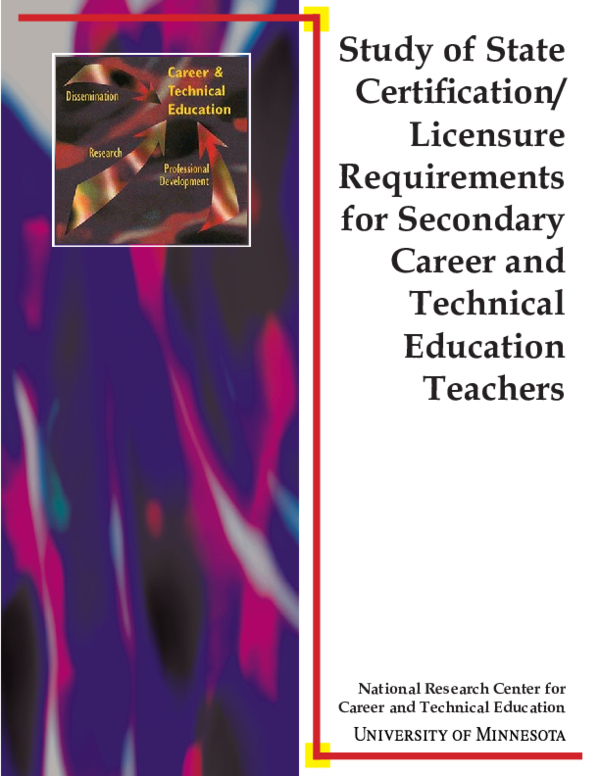 (PDF) Study of State Certification/Licensure Requirements for Secondary ...