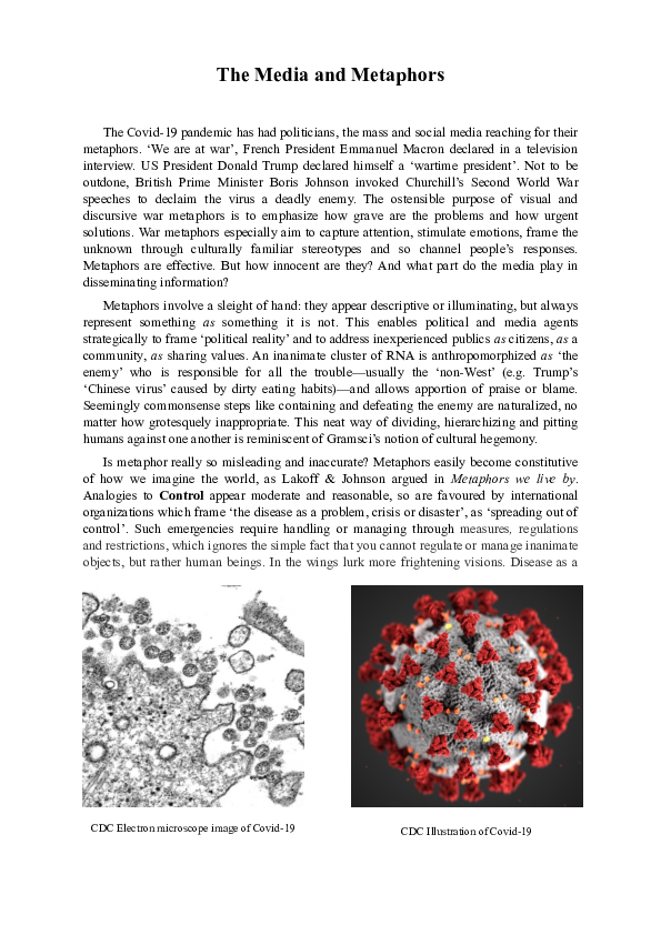 (PDF) The Media and Metaphors