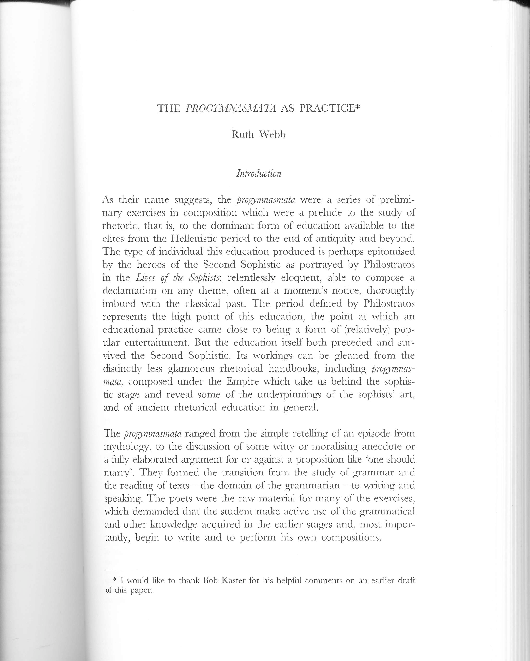 (PDF) THE PROGYMNASMATA AS PRACTICE