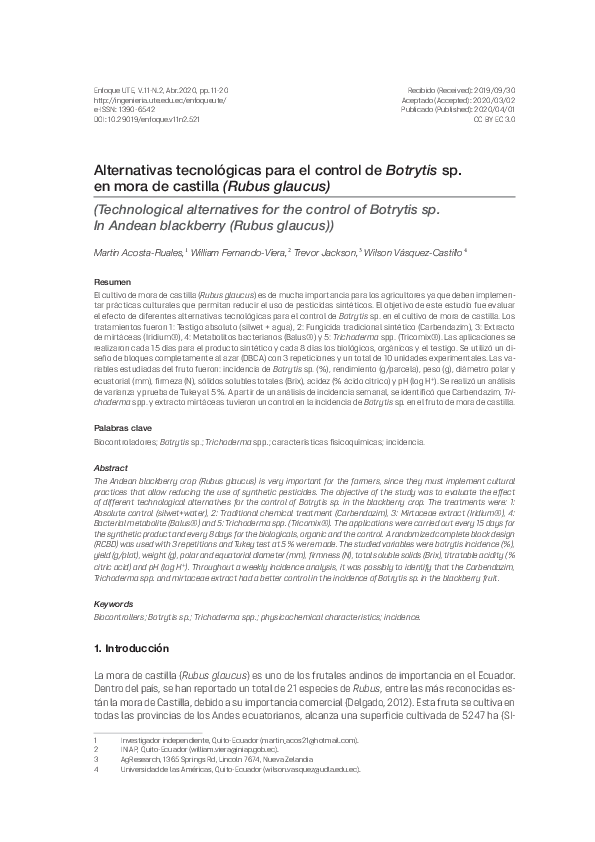 (PDF) Technological alternatives for the control of Botrytis sp. In ...