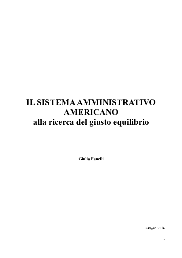 (PDF) IL SISTEMA AMMINISTRATIVO AMERICANO alla ricerca del giusto ...