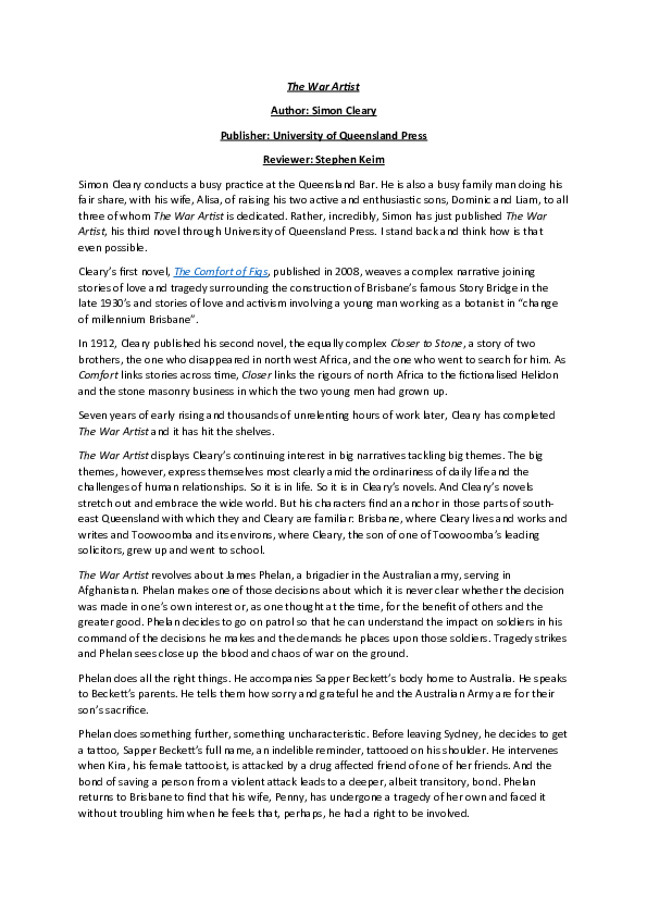 (DOC) Simon Cleary The War Artist