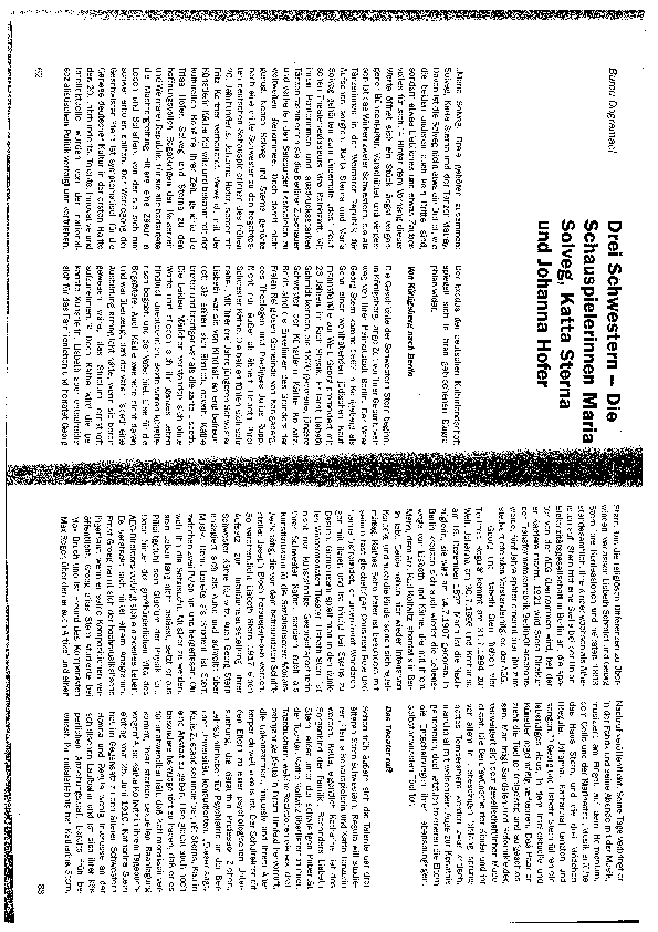 (PDF) Drei Schwestern – Die Schauspielerinnen Maria Solveg, Katta ...