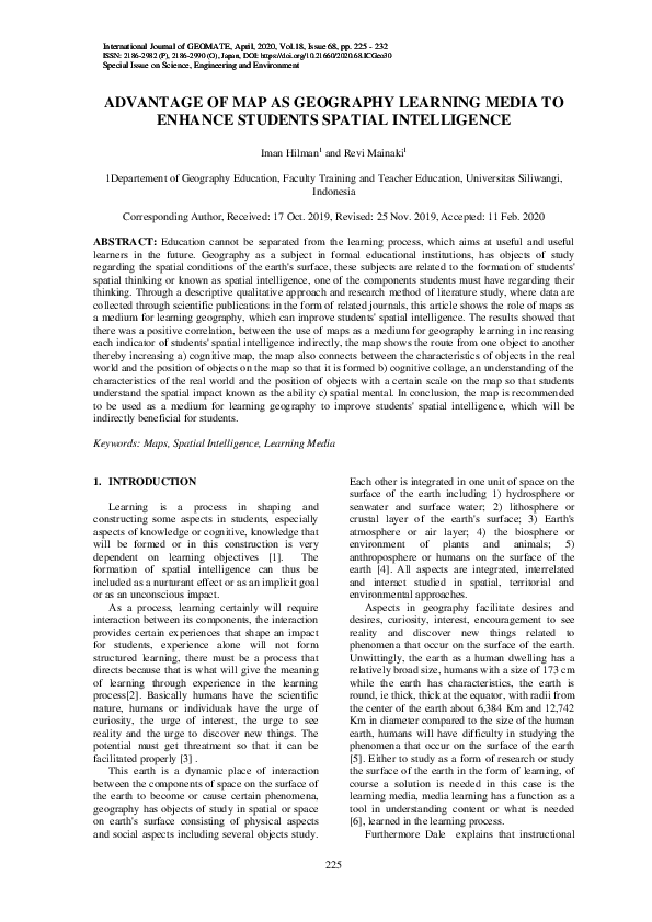 (PDF) ADVANTAGE OF MAP AS GEOGRAPHY LEARNING MEDIA TO ENHANCE STUDENTS ...