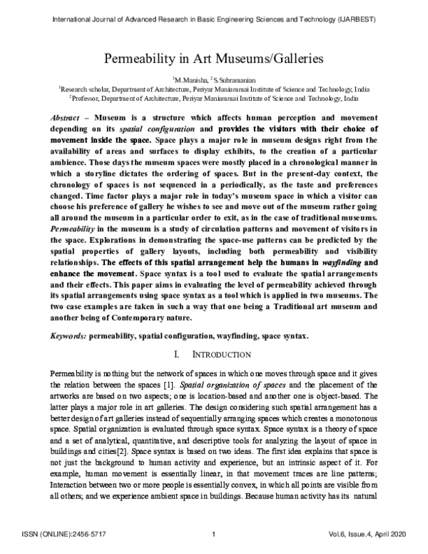 (PDF) PERMEABILITY IN ART MUSEUMS/GALLERIES