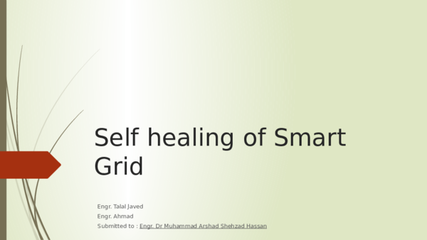 (PPT) Self healing of Smart Grid