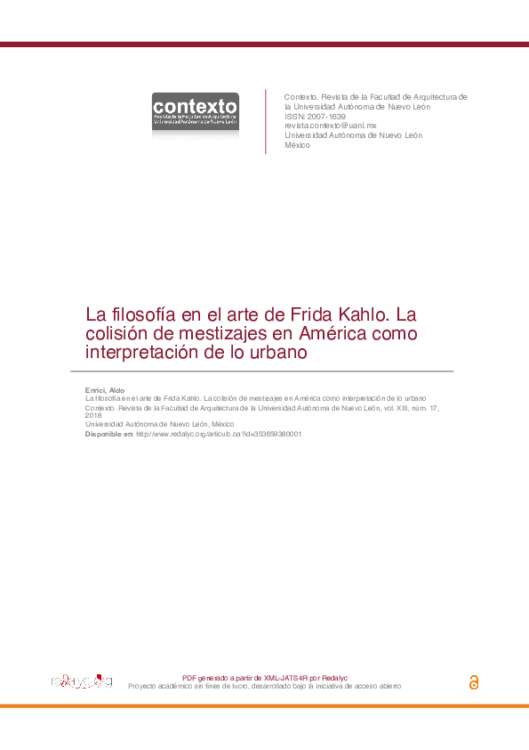 (PDF) The philosophy in Frida Kahlo’s art. The collision of ...