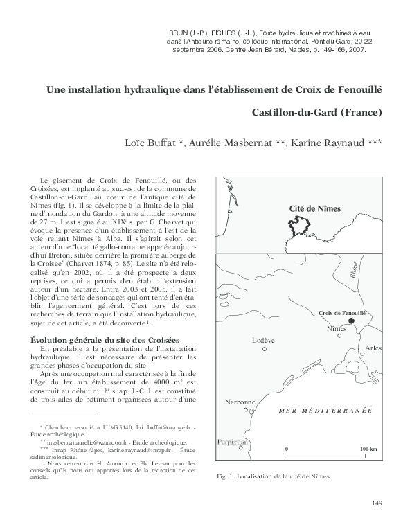 (PDF) Une installation hydraulique dans l'établissement de Croix de ...