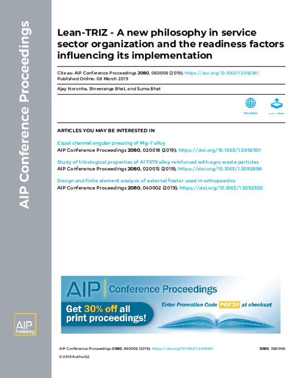 (PDF) Lean-TRIZ -A new philosophy in service sector organization and ...