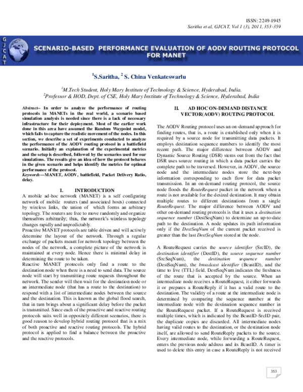 (PDF) Scenario based performance evaluation of AODV Routing Protocol for Mannet20200405 25656 ...