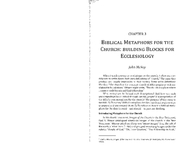 (PDF) Biblical Metaphors for the Church