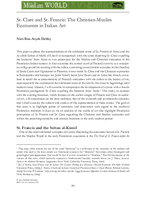 (PDF) St. Clare and St. Francis: The Christian-Muslim Encounter in ...