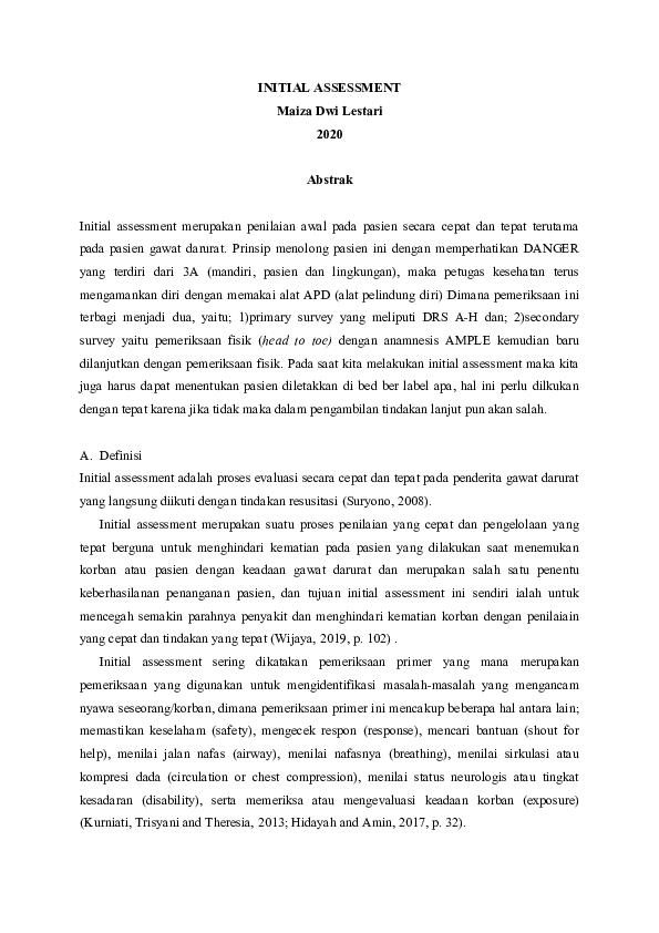 (DOC) INITIAL ASSESSMENT