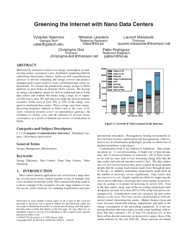 (PDF) Greening the internet with nano data centers