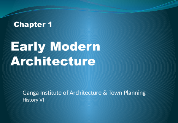 (PPT) Chapter1-early modern architecture
