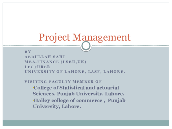 (PPT) Project Management presentation
