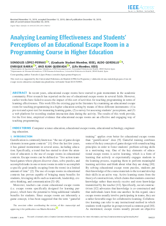 (PDF) Analyzing Learning Effectiveness and Students' Perceptions of an ...