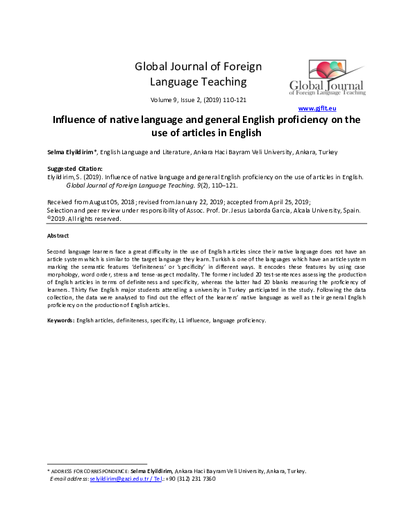 (PDF) Influence of native language and general English proficiency on ...