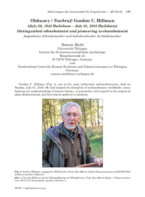 (PDF) Obituary: Gordon C. Hillman - Distinguished ethnobotanist and ...