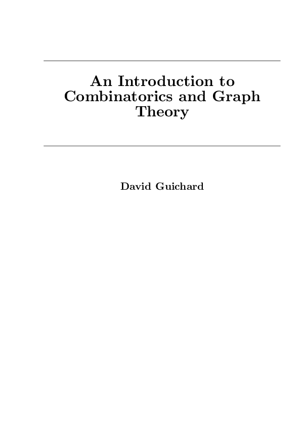 (PDF) An Introduction to Combinatorics and Graph Theory