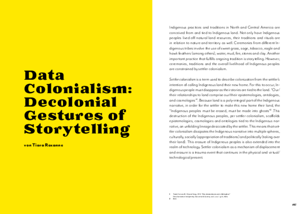 (PDF) Data Colonialism: Decolonial Gestures of Storytelling