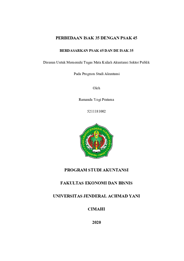 (DOC) Perbedaan ISAK 35 dengan PSAK 45