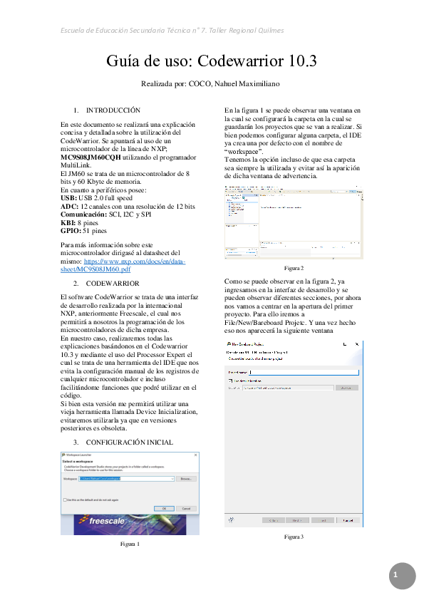(PDF) Guía de uso. CodeWarrior