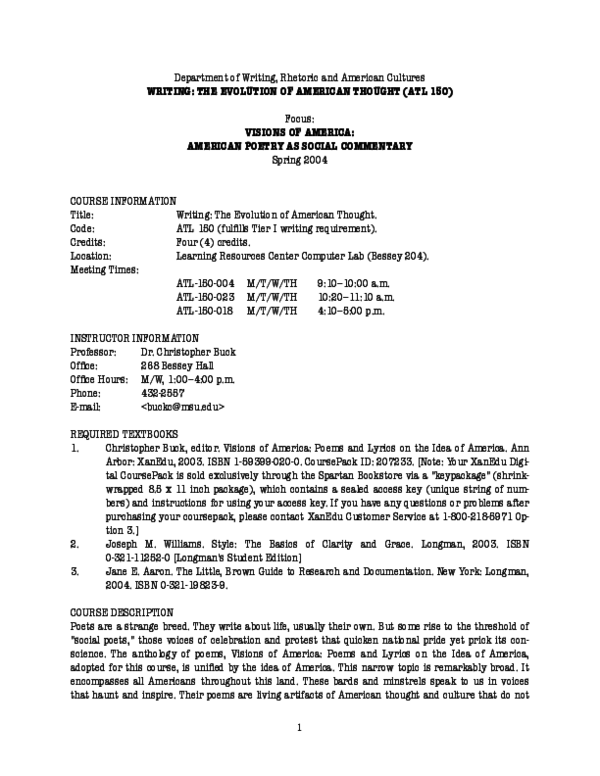 (PDF) Visions of America: American Poetry as Social Commentary (Course ...