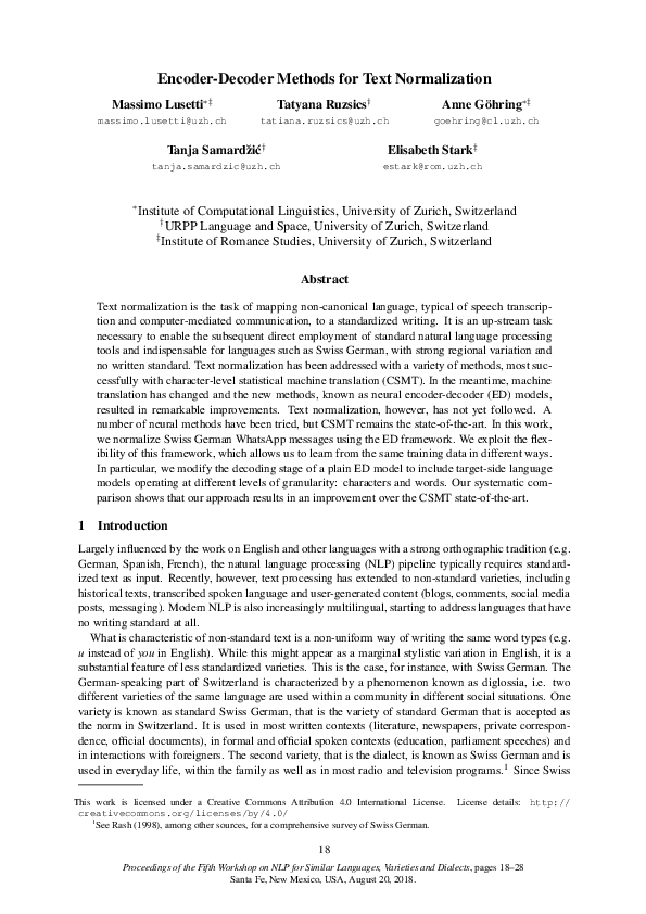 (PDF) Semi-supervised Contextual Historical Text Normalization | Simon Clematide - Academia.edu