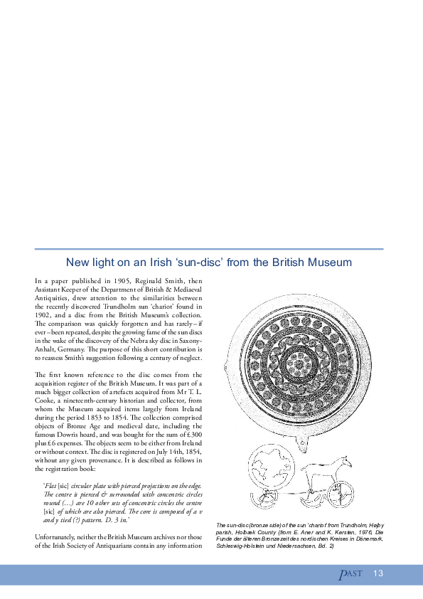 (PDF) New light on an Irish ‘sun-disc’ from the British Museum