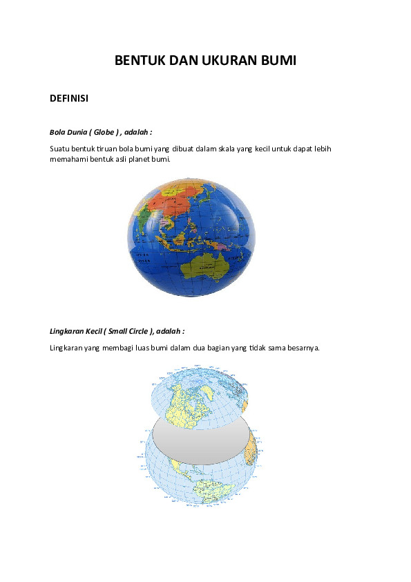 (DOC) BENTUK DAN UKURAN BUMI DEFINISI
