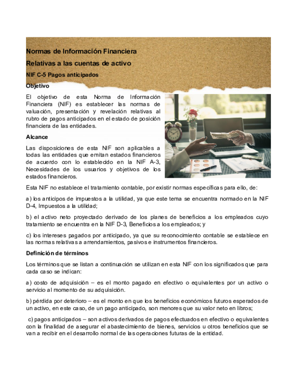 (DOC) Resumen NIF C 5 Y NIF C 6 (RESUMEN 2)