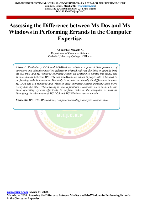 (PDF) Assessing the Difference between Ms-Dos and Ms- Windows in ...