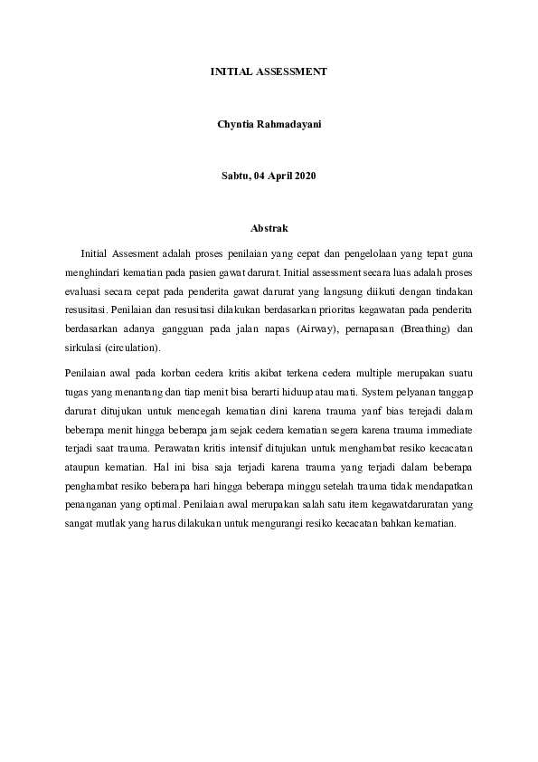 (DOC) INITIAL ASSESSMENT