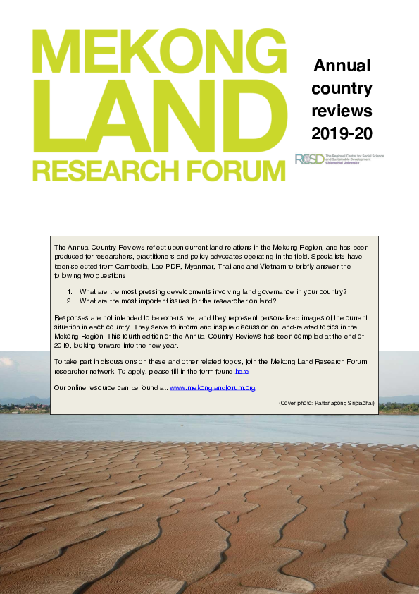 (PDF) Annual Country Review on Land Relations in Thailand 2019-20