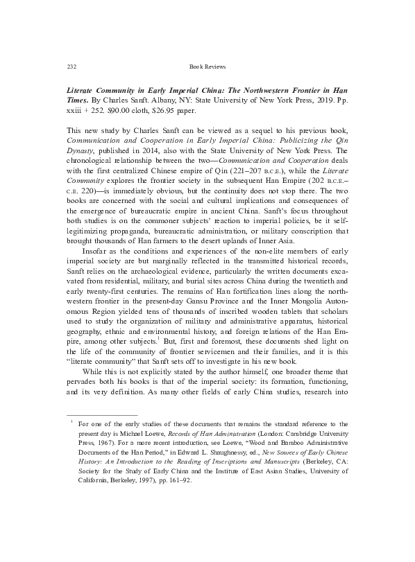(PDF) Review of Charles Sanft, Literate Community in Early Imperial ...