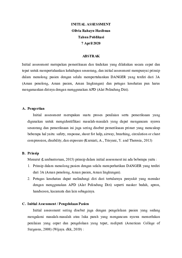 (DOC) INITIAL ASSESSMENT