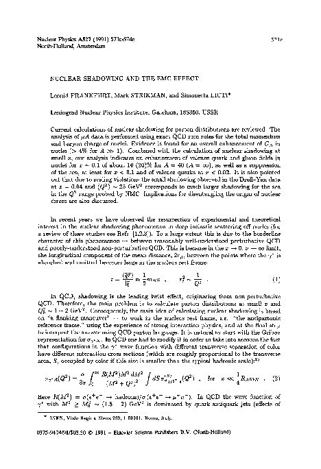 (PDF) Nuclear shadowing and the EMC effect