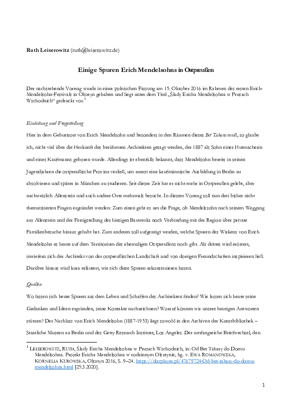 (PDF) Leiserowitz Erich Mendelsohn Ostpreussen