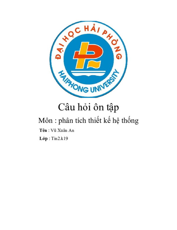 (DOC) E CF 1E AD Môn : phân tích thi t k h th ng