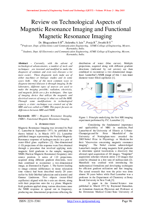 (PDF) Review on Technological Aspects of Magnetic Resonance Imaging and ...