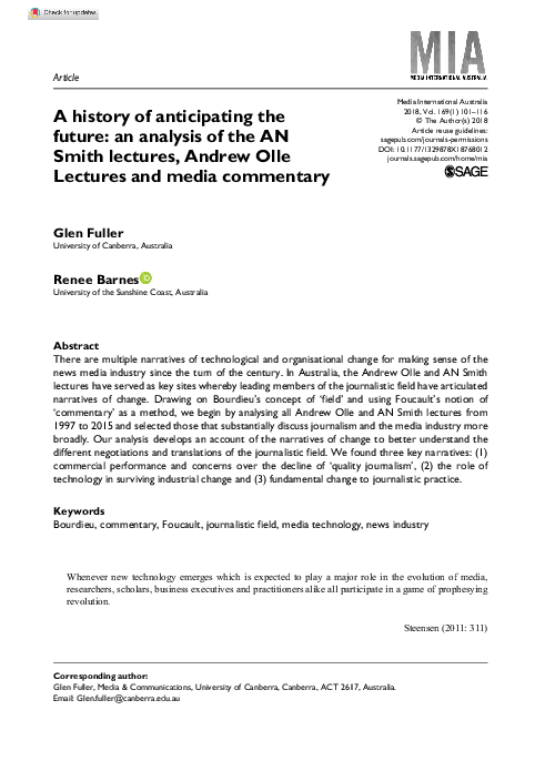 (PDF) A history of anticipating the future: an analysis of the AN Smith ...