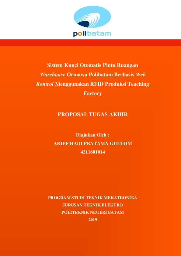 (PDF) Sistem Kunci Otomatis Pintu Ruangan Warehouse Ormawa Polibatam ...