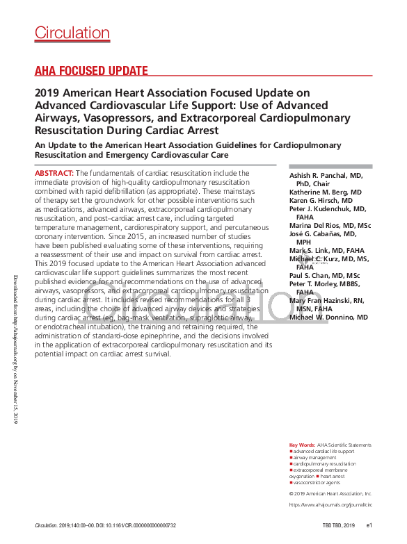 (PDF) Focused Update on ACLS