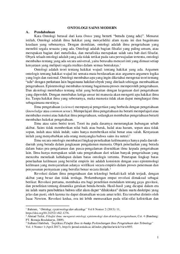 (PDF) ONTOLOGI SAINS MODERN